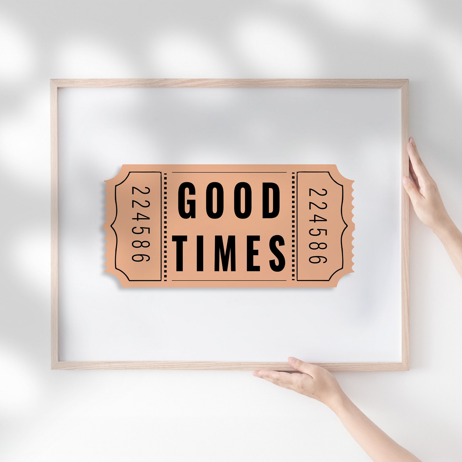 Good Times Ticket Wall Art Print in Peach Fuzz - Aesthetic Poster ...