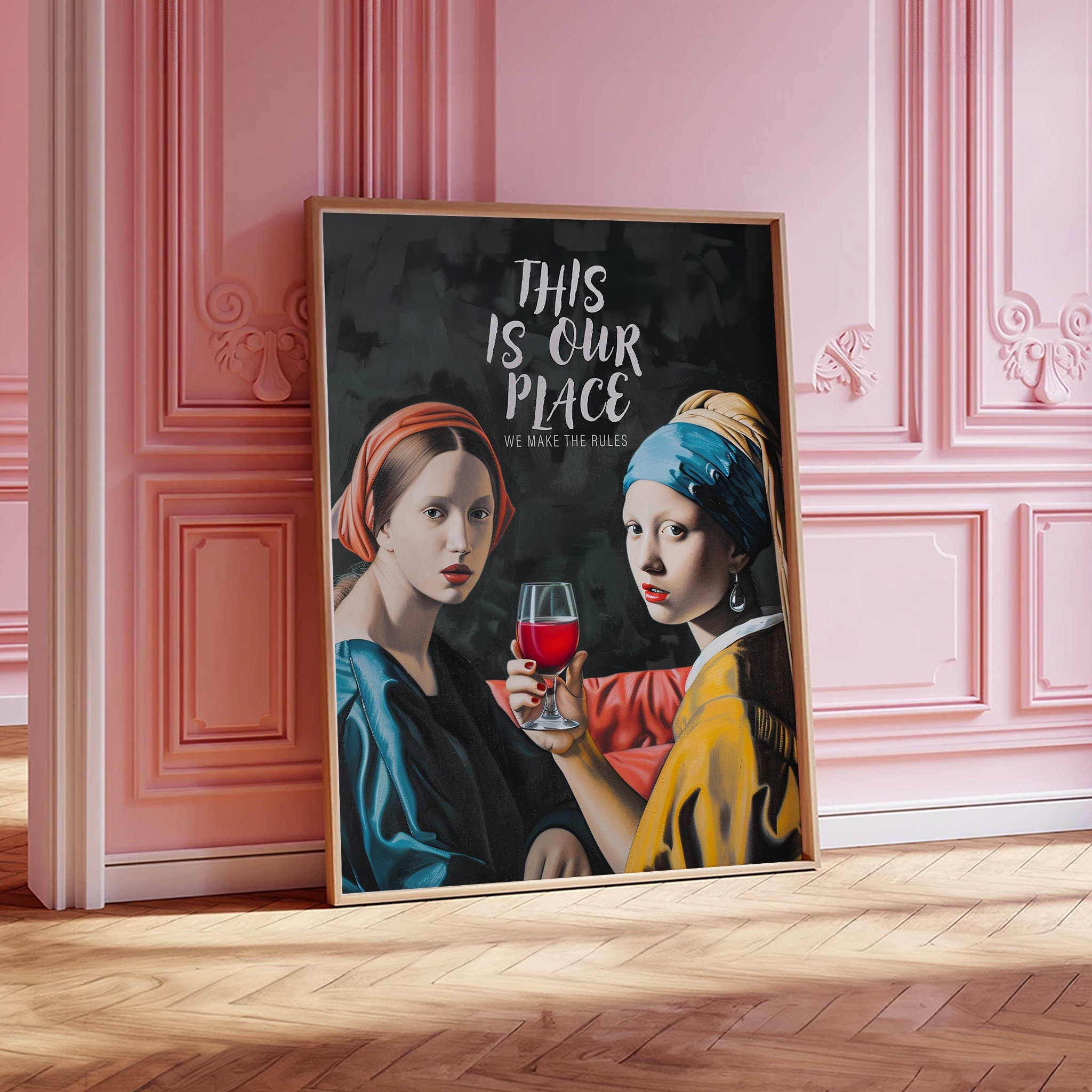 Swifty Art Print | Girl With Pearl, Red Wine (UNFRAMED) Cool Poster ...