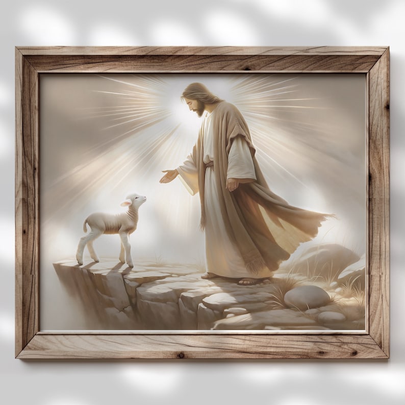PRINTABLE Jesus Leaves the 99 the Good Shepherd Wall Art - Etsy