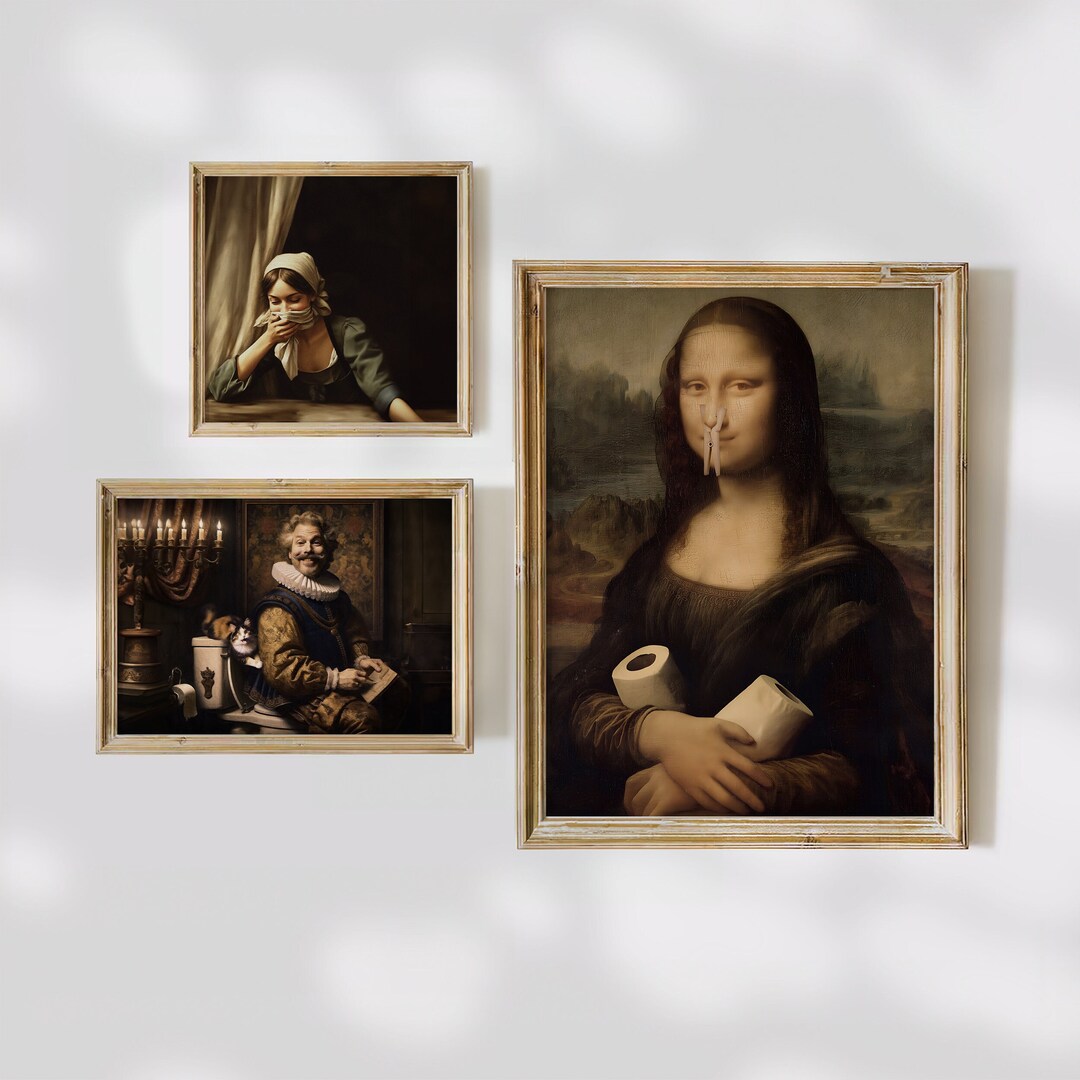 Stinky Bathroom Wall Art Prints Set of 3 Funny Bathroom Decor Vintage ...