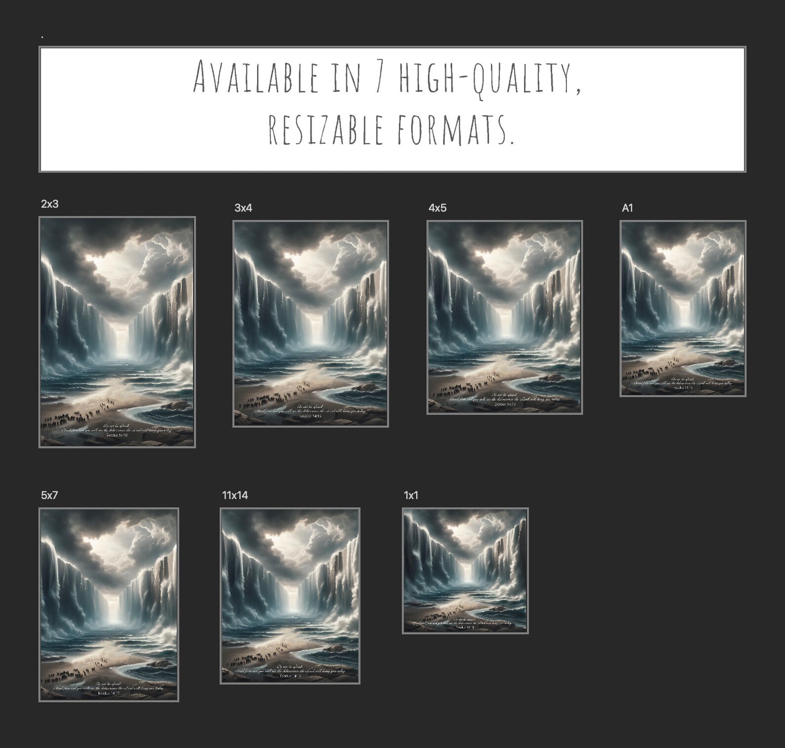 Moses Parting the Red Sea" - Inspirational Bible Verse Art, Exodus 14: ...