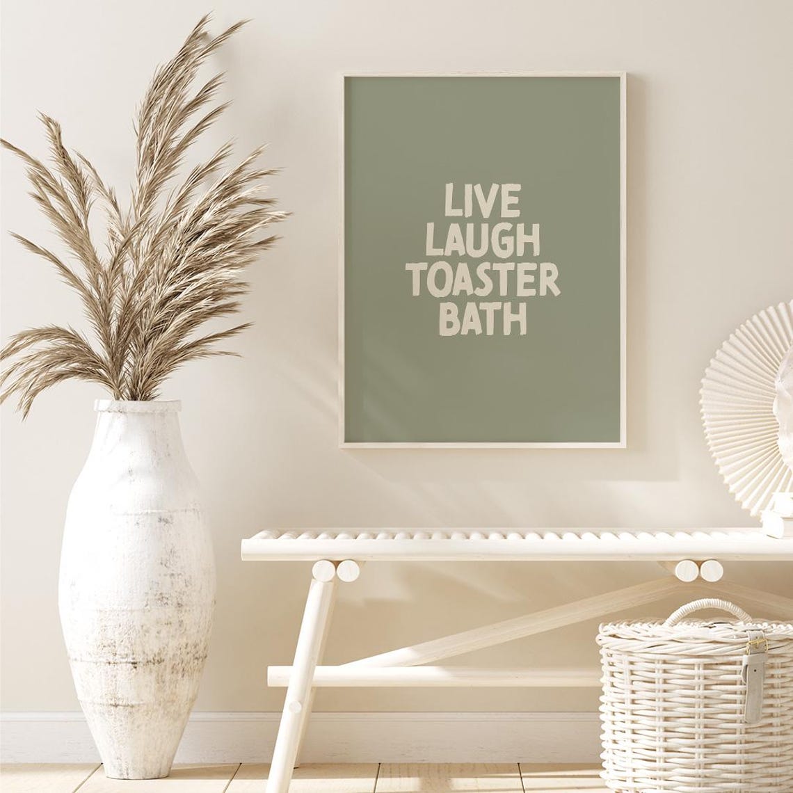 Funny Bathroom Wall Art, Live Laugh Toaster Bath Print (UNFRAMED) - Etsy