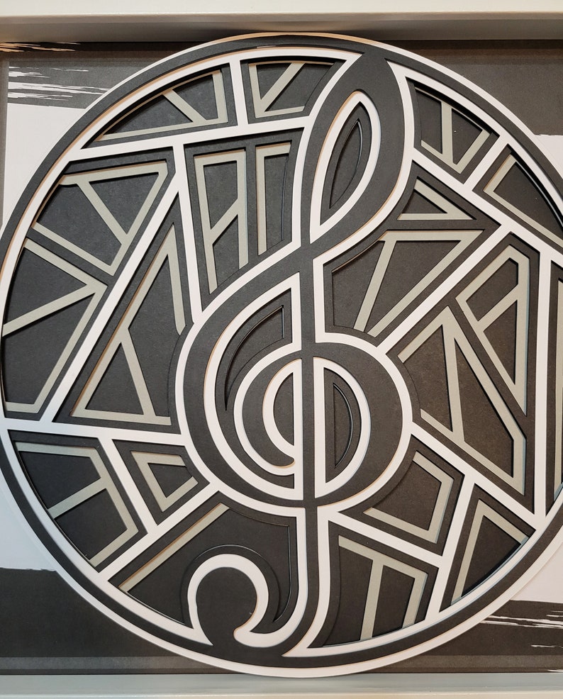 Handmade Music Note Shadow Box 3d Layered Wall Art 12x12 Framed Home ...