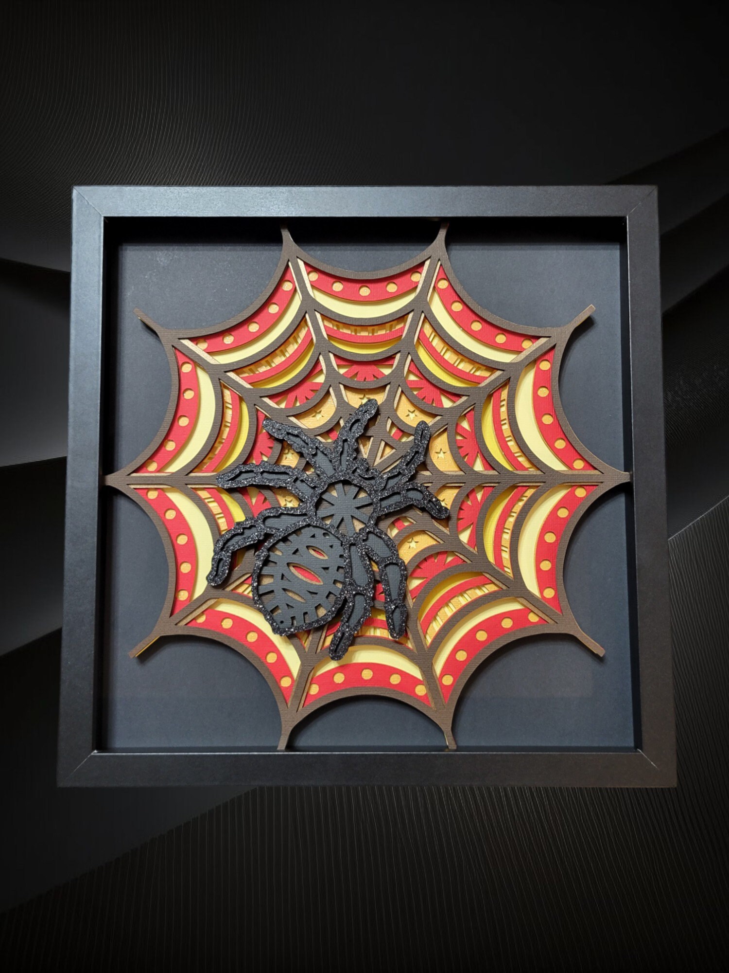 Handmade Spider Shadow Box 3d Layered Wall Art 12x12 Framed Home Decor ...