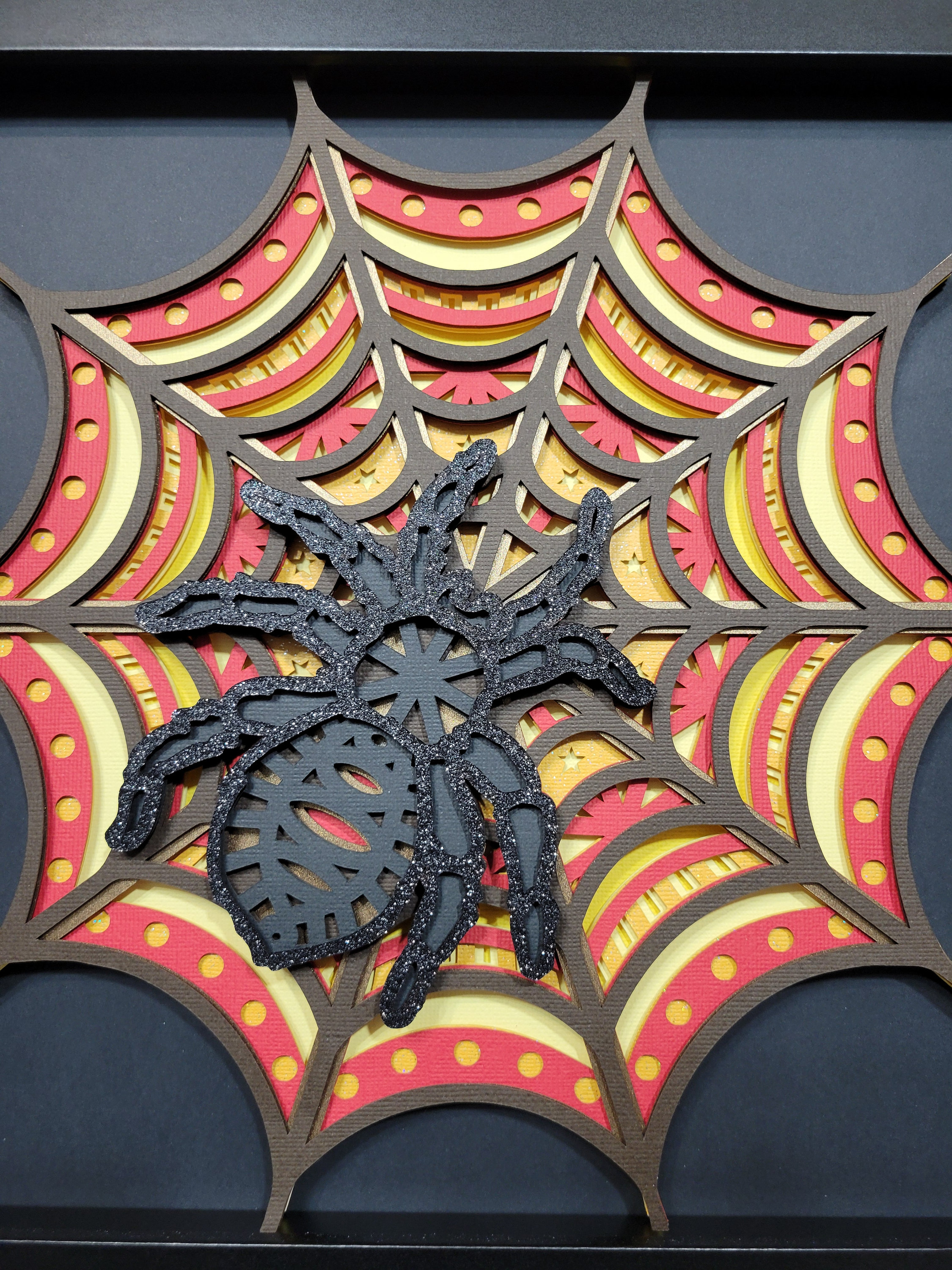 Handmade Spider Shadow Box 3d Layered Wall Art 12x12 Framed Home Decor ...