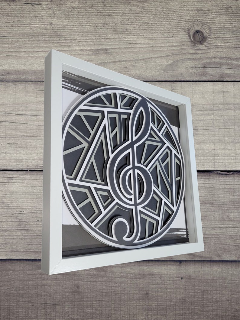Handmade Music Note Shadow Box 3d Layered Wall Art 12x12 Framed Home ...