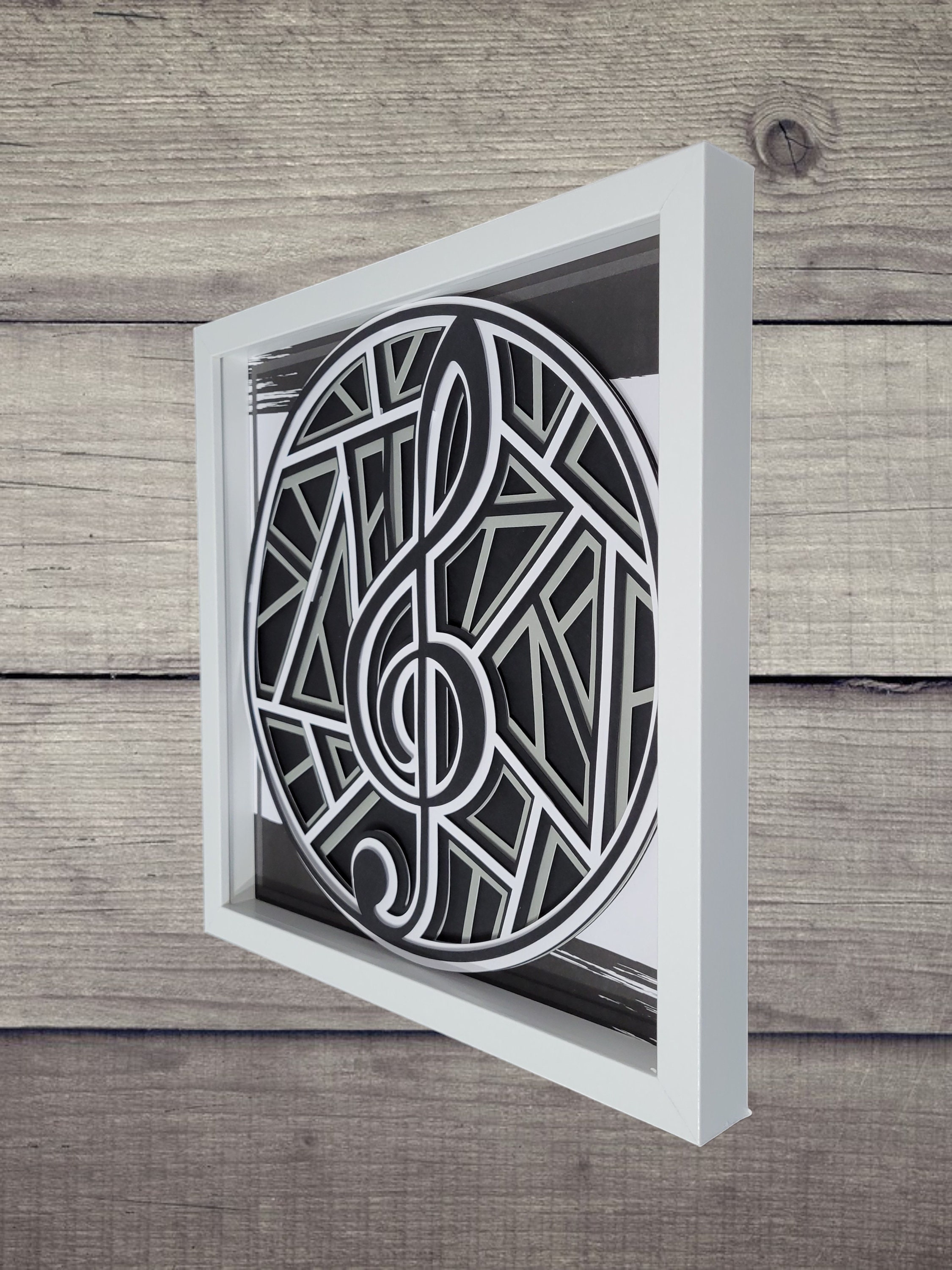 Handmade Music Note Shadow Box 3d Layered Wall Art 12x12 Framed Home ...