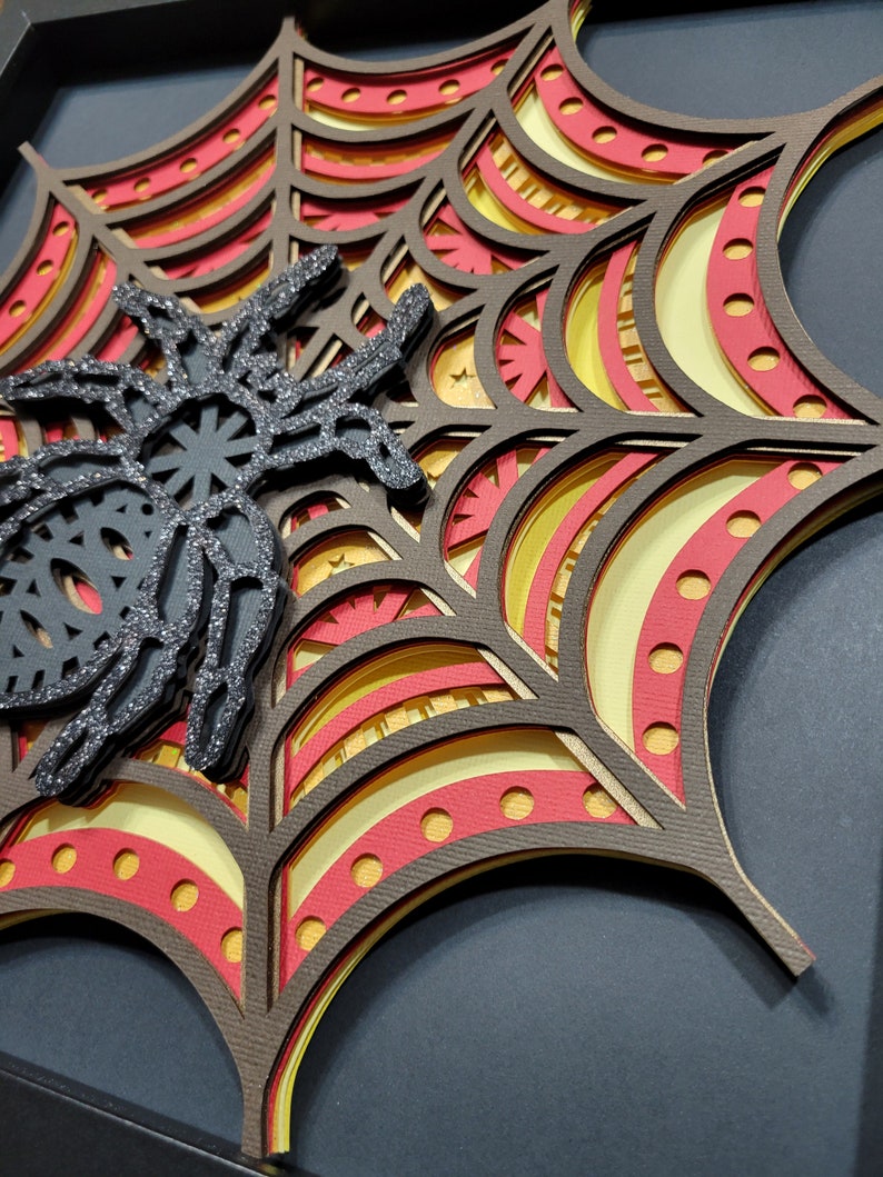 Handmade Spider Shadow Box 3d Layered Wall Art 12x12 Framed Home Decor ...