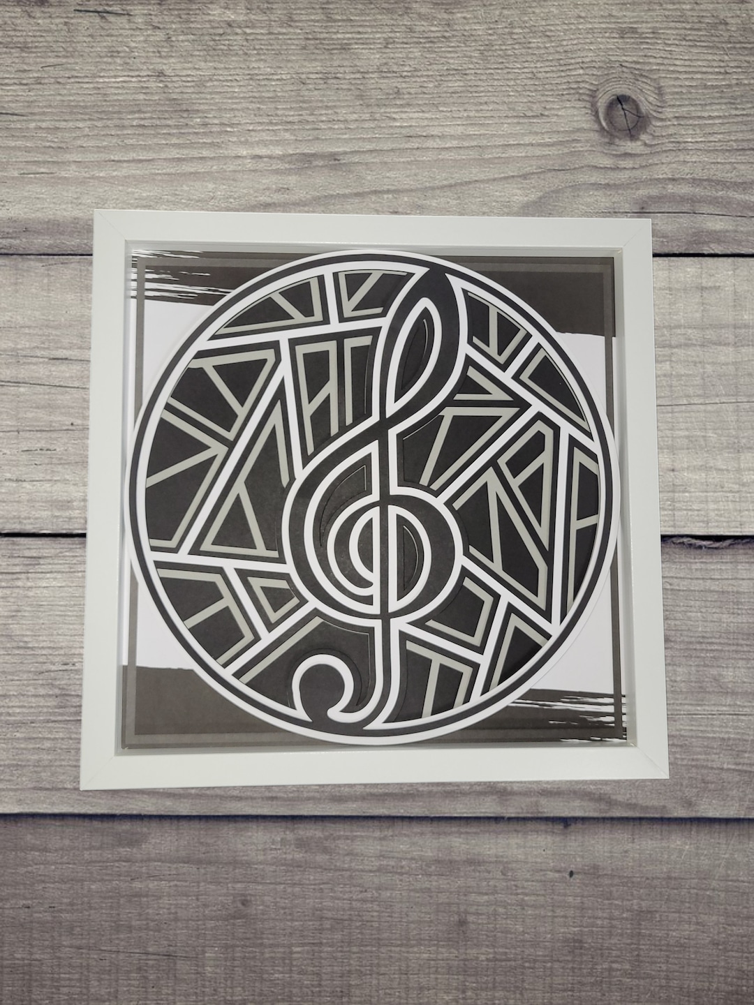 Handmade Music Note Shadow Box 3d Layered Wall Art 12x12 Framed Home ...