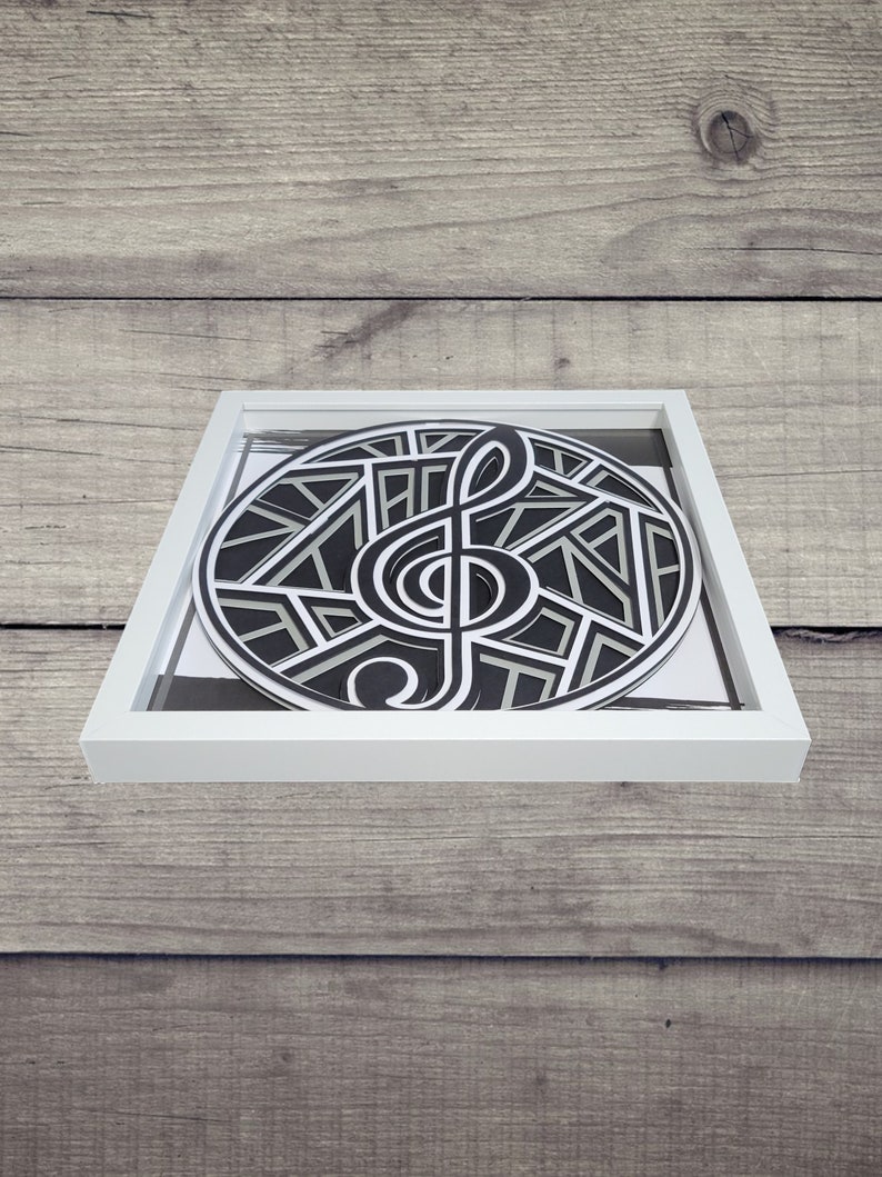 Handmade Music Note Shadow Box 3d Layered Wall Art 12x12 Framed Home ...