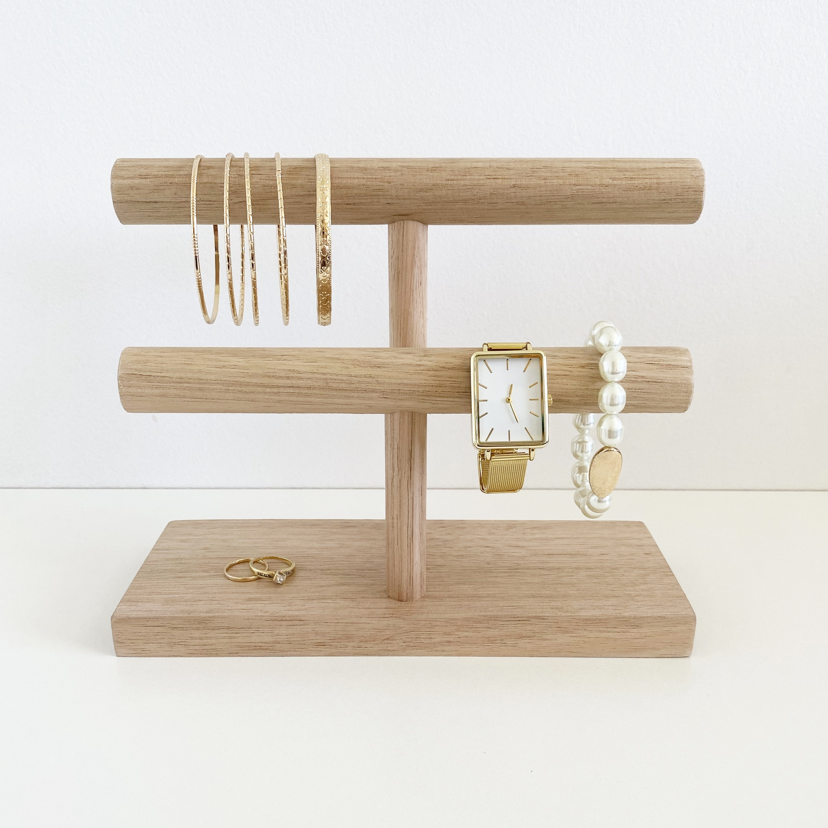 Double Bracelet / Watch Stand - Wood Bracelet Stand, Timber Watch Stand ...