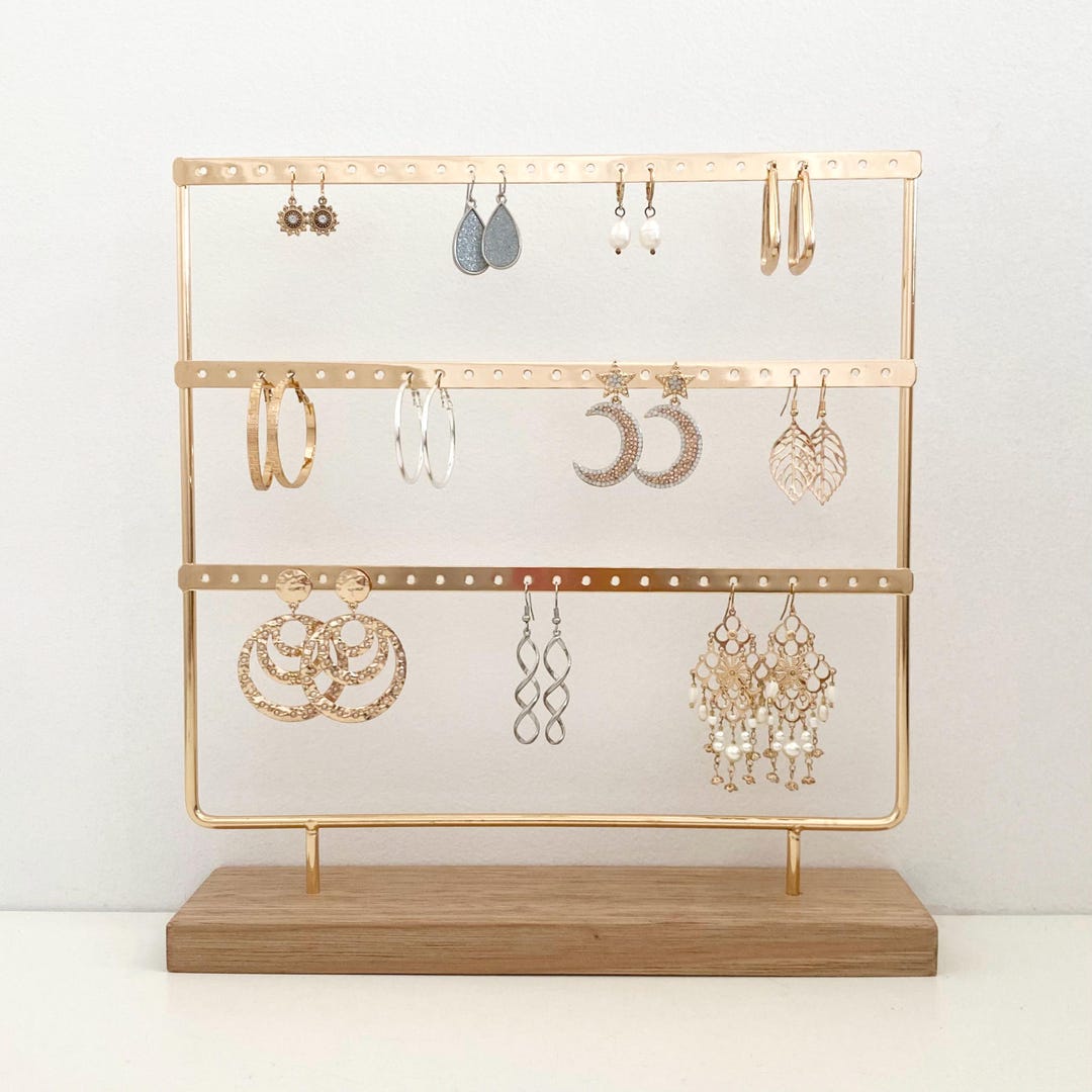 Earring Stand - 3 Tier Earring Display - Earring Storage, Earring ...