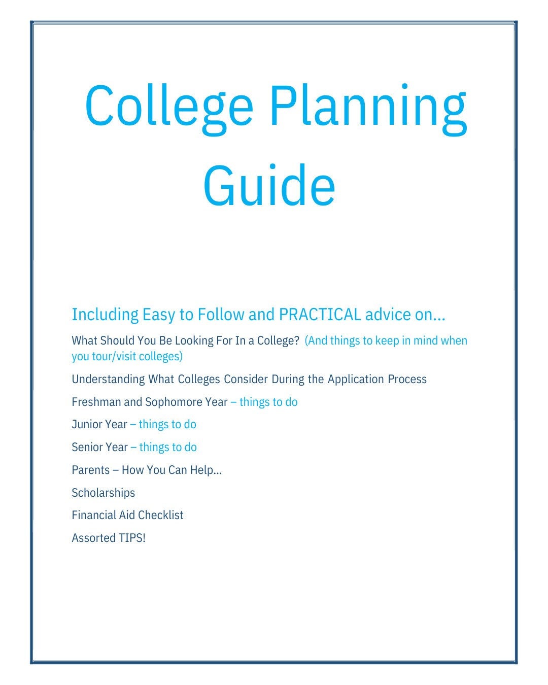 College Planning Guide Printable - Instant Download, PDF Guidebook - Etsy