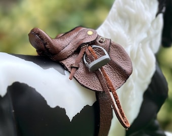 Model Horse Western Saddle Set Traditional 1:9 Scale Chocolate - Etsy