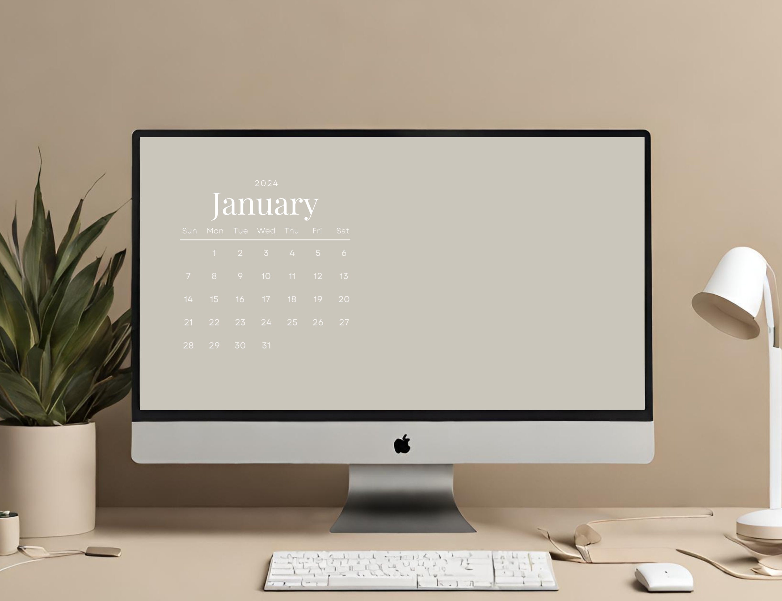 2024 Monthly Desktop Calendar Wallpaper Calendar Background Minimal ...