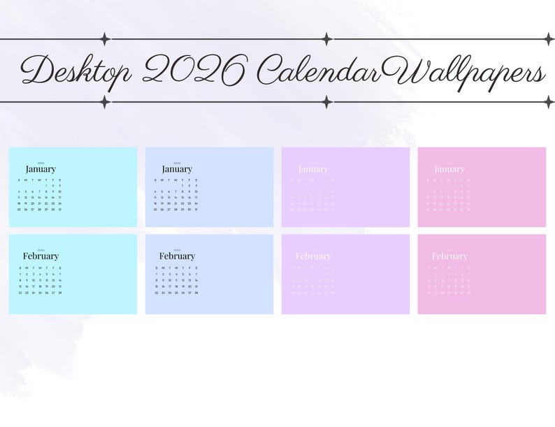 2026 Desktop Calendar Wallpaper Monthly Calendar Background Minimal ...
