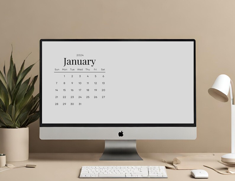 2024 Monthly Desktop Calendar Wallpaper Calendar Background Minimal ...