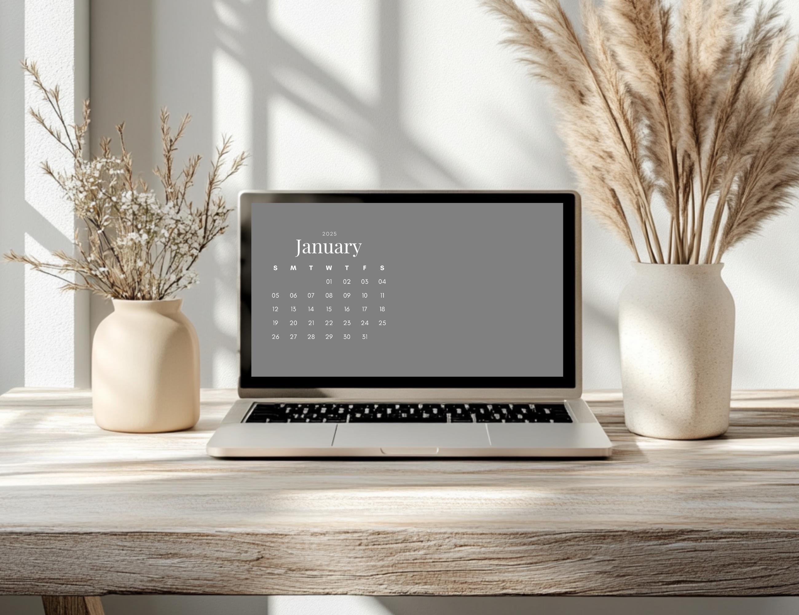 2025 Monthly Desktop Calendar Wallpaper Calendar Background Minimal ...
