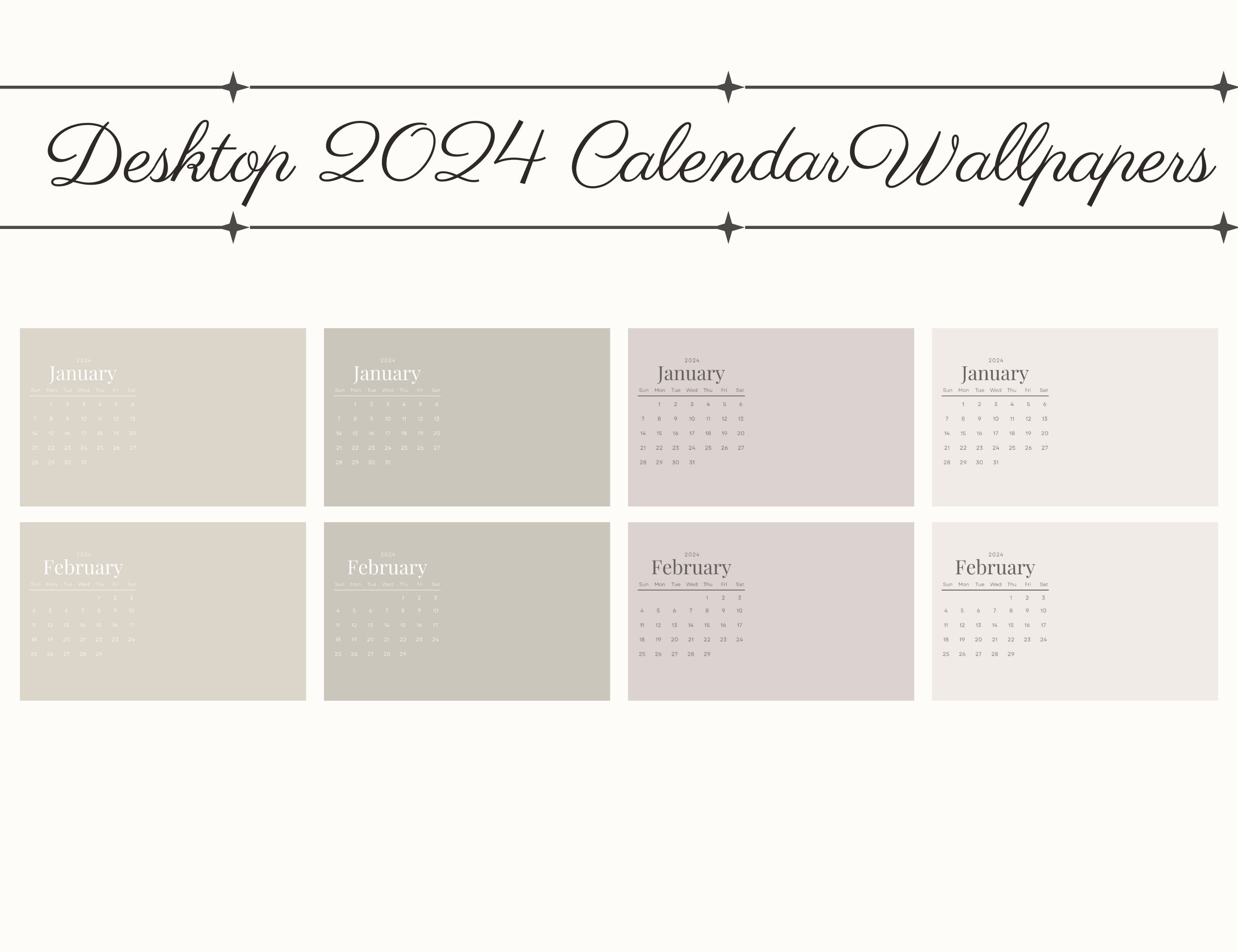 2024 Monthly Desktop Calendar Wallpaper Calendar Background Minimal ...