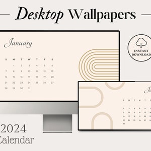 Boho Digital Wallpaper 2024 Monthly Desktop Calendar Wallpaper ...