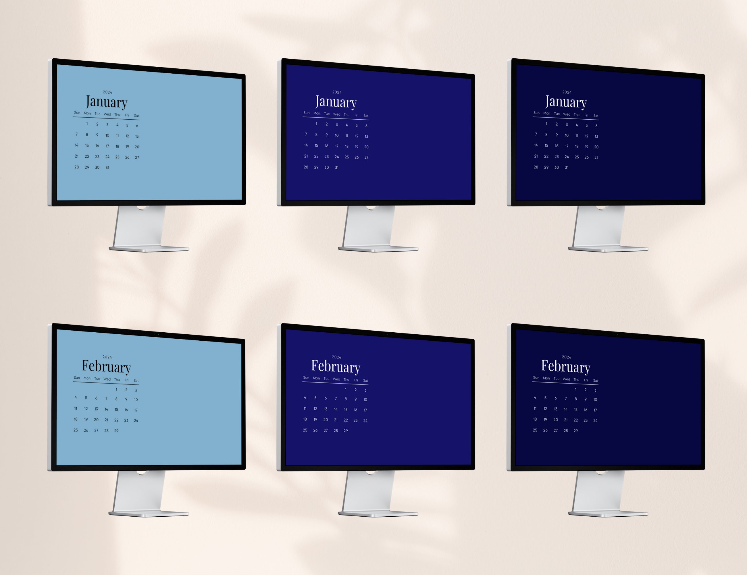 2024 Monthly Desktop Calendar Wallpaper Calendar Background Minimal ...