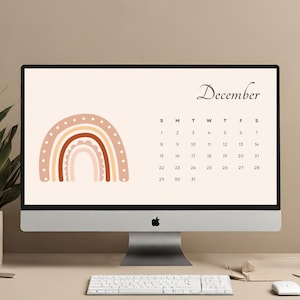 Rainbow Boho Digital Wallpaper 2024 Monthly Desktop Calendar Wallpaper ...