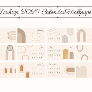 Boho Digital Wallpaper 2024 Monthly Desktop Calendar Wallpaper ...