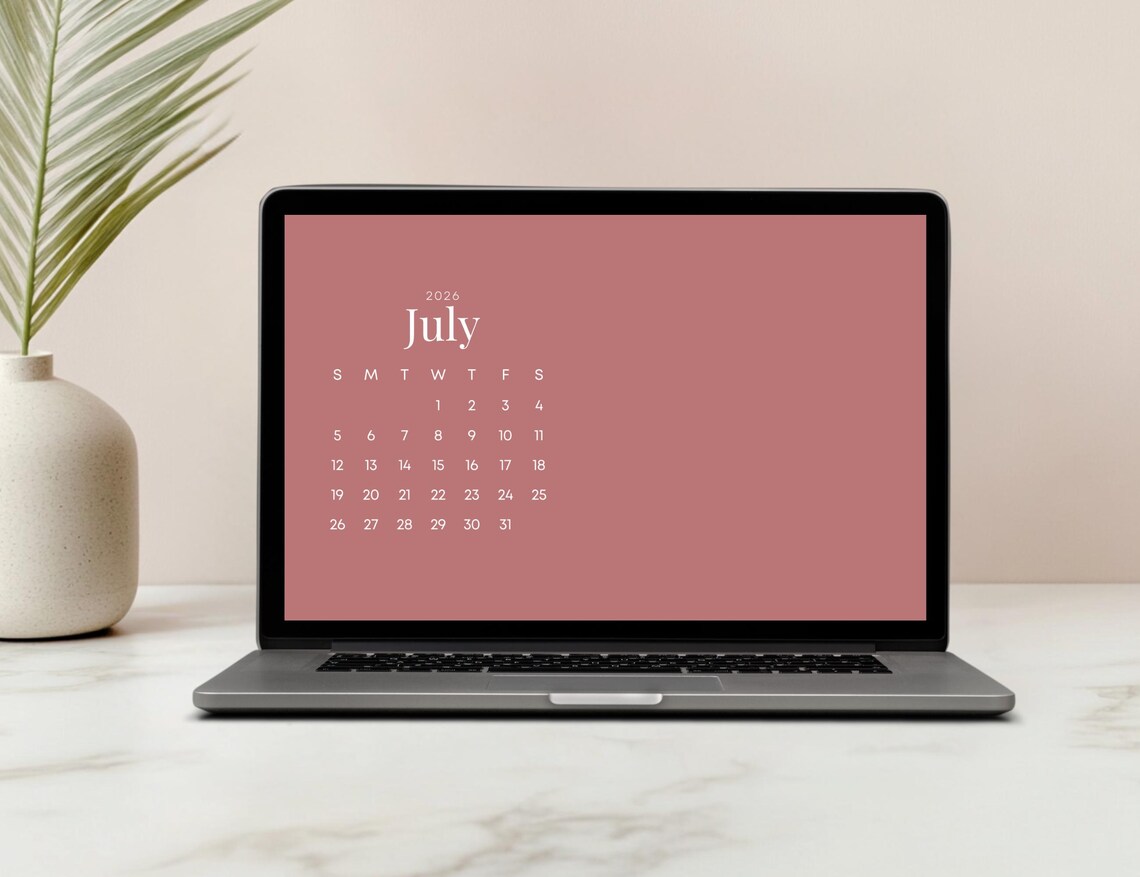 2026 Pink Monthly Desktop Calendar Wallpaper Calendar Background ...