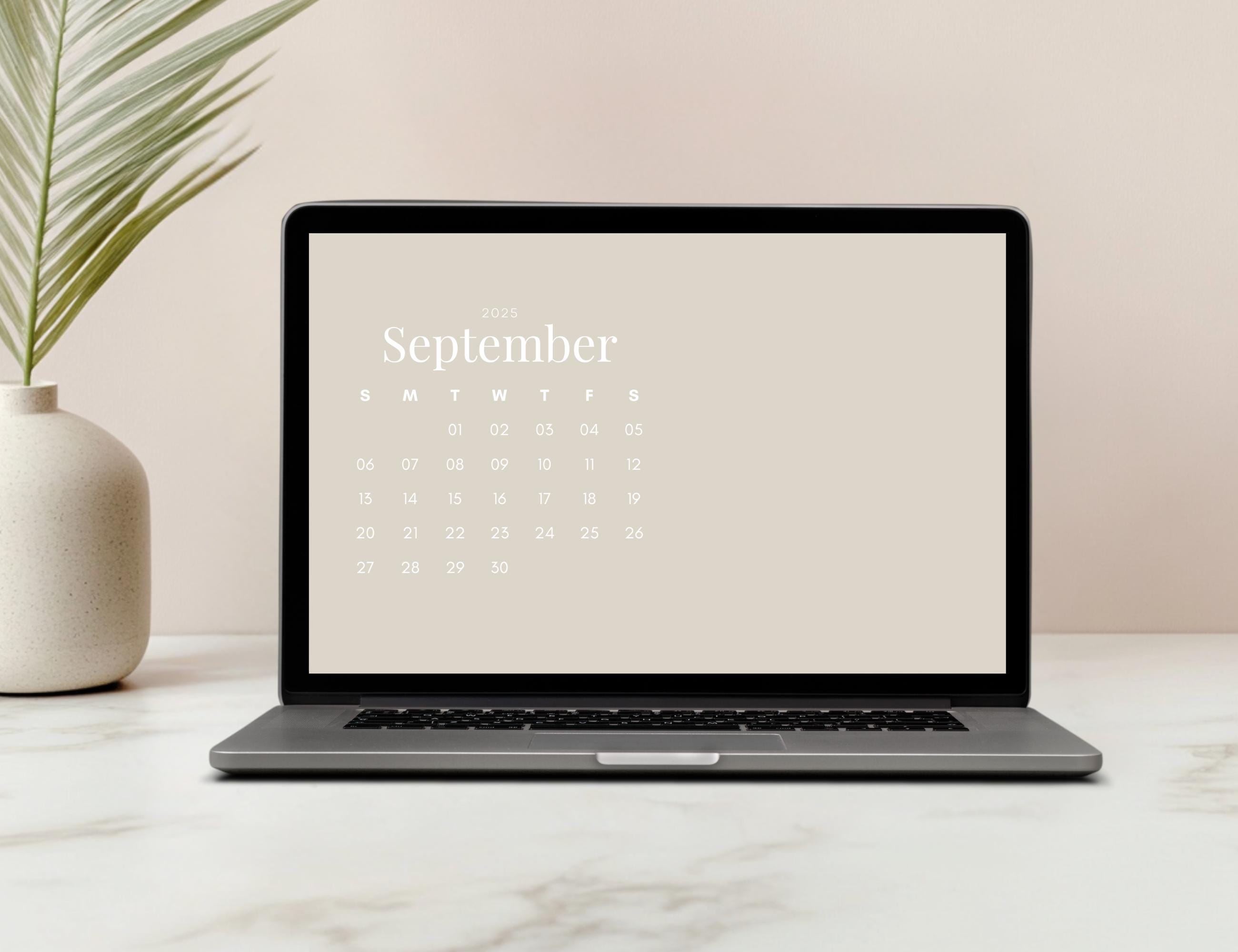 2025 Monthly Desktop Calendar Wallpaper Calendar Digital Background ...