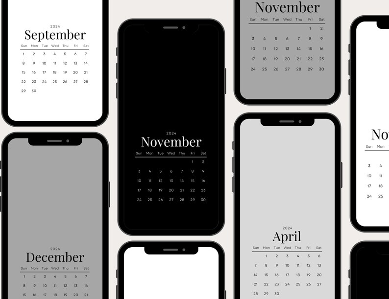 2024 Monthly Phone Calendar Wallpaper Background Mobile Calendar ...