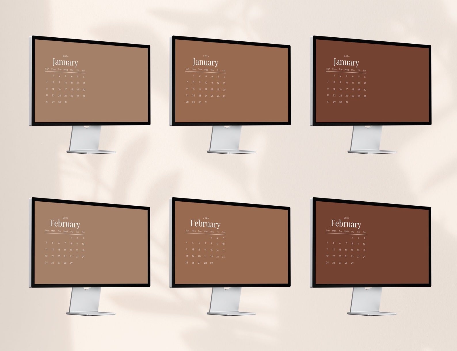 2024 Monthly Desktop Calendar Wallpaper Calendar Background Minimal ...