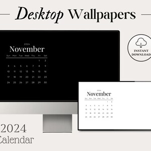 2024 Monthly Desktop Calendar Wallpaper Calendar Background Minimal ...