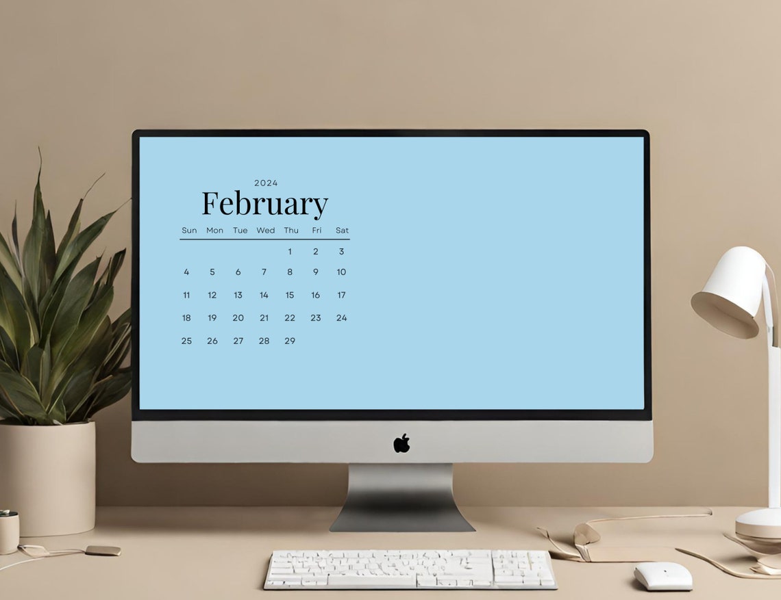 2024 Monthly Desktop Calendar Wallpaper Calendar Background Minimal ...