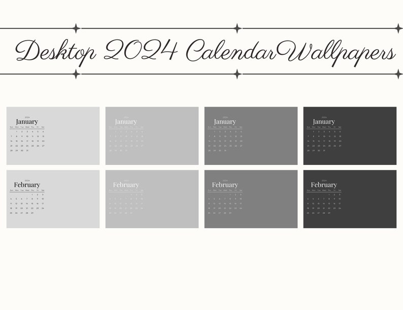 2024 Monthly Desktop Calendar Wallpaper Calendar Background Minimal ...