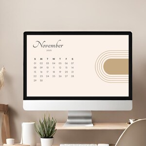 Boho Digital Desktop Wallpaper 2025 Monthly Calendar Background ...