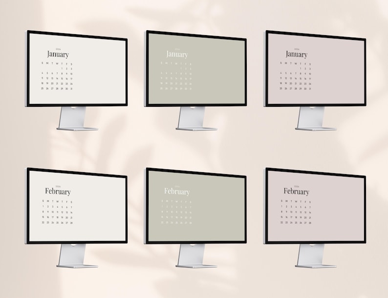 2026 Monthly Desktop Calendar Wallpaper Calendar Digital Background ...