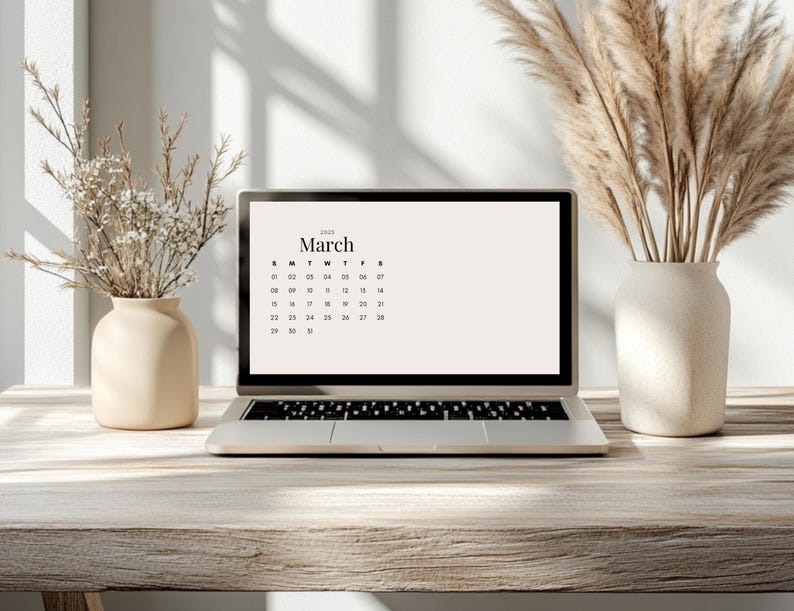 2025 Monthly Desktop Calendar Wallpaper Calendar Digital Background ...