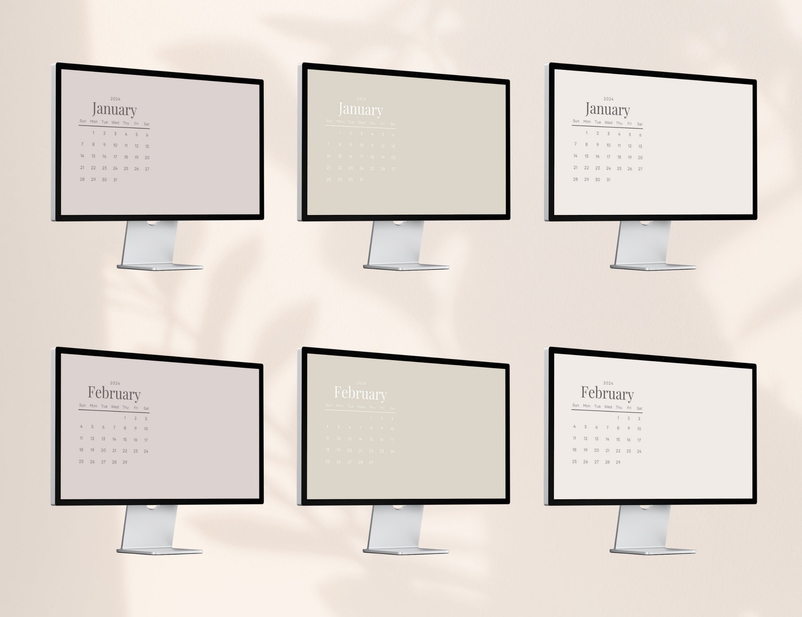 2024 Monthly Desktop Calendar Wallpaper Calendar Background Minimal ...