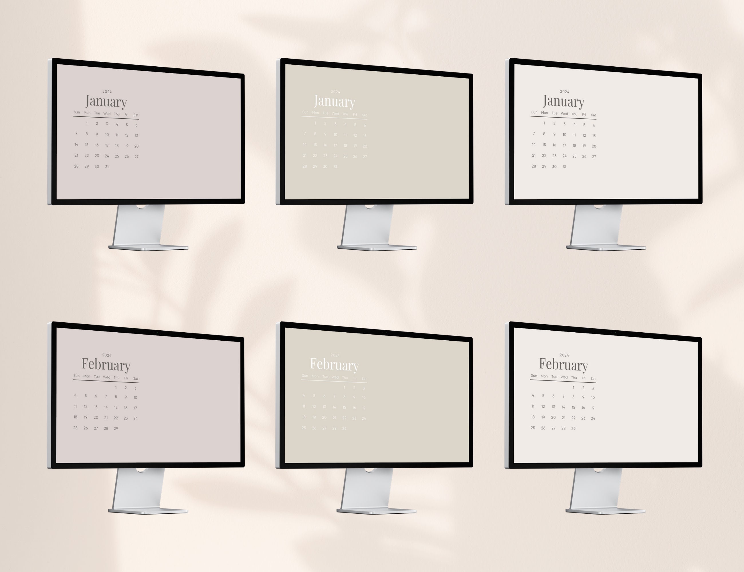 2024 Monthly Desktop Calendar Wallpaper Calendar Background Minimal ...