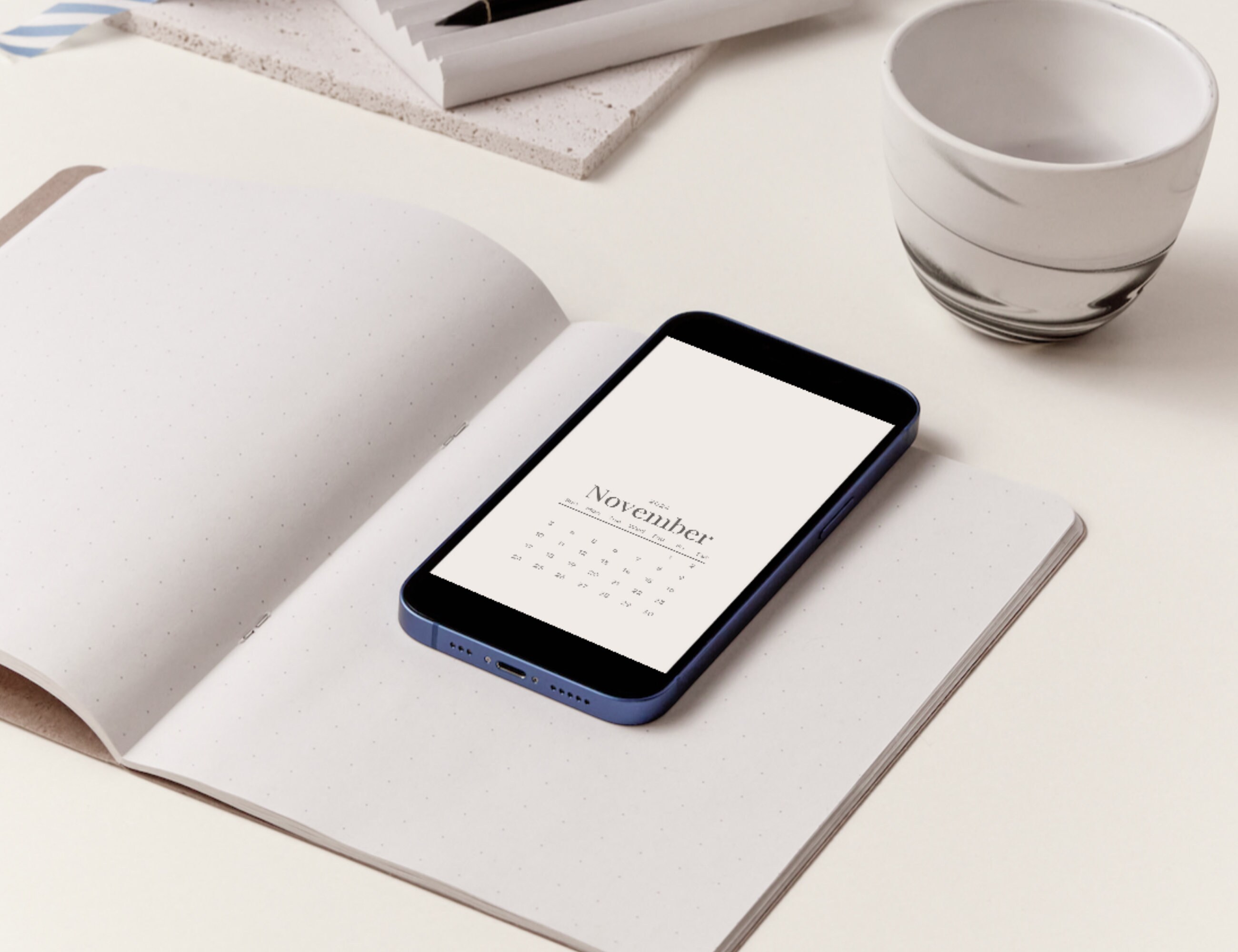 2024 Monthly Phone Calendar Wallpaper Pastel Color Phone Calendar Phone ...