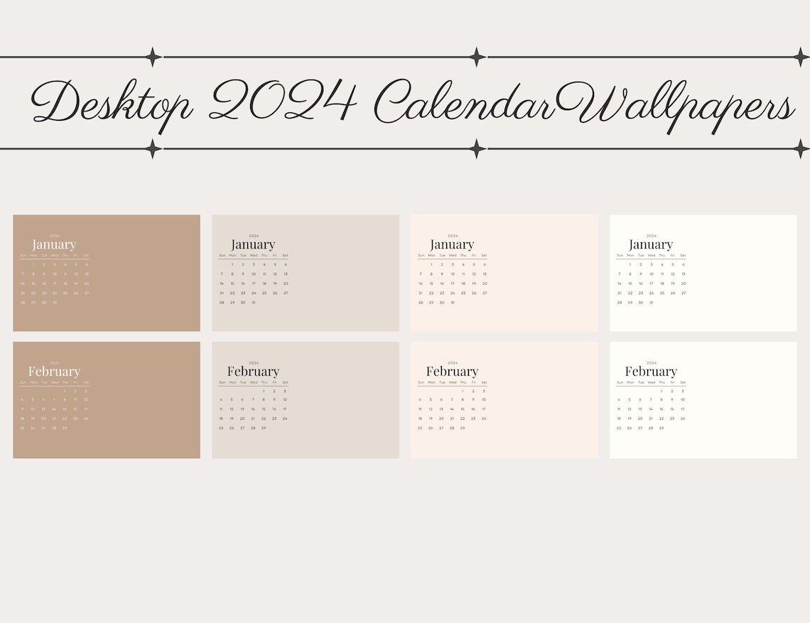 2024 Monthly Desktop Calendar Wallpaper, Computer Wallpaper for Mac ...