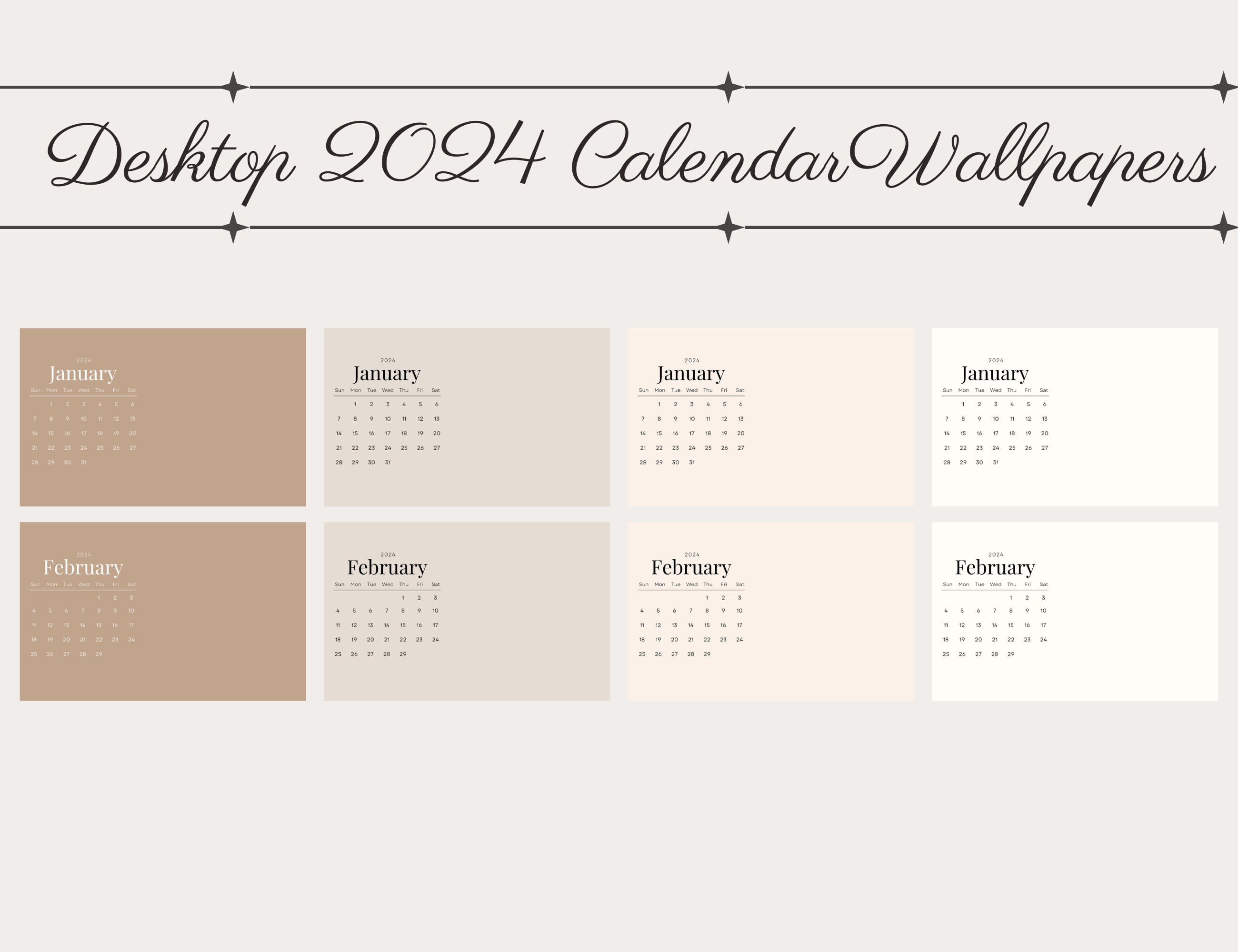 2024 Monthly Desktop Calendar Wallpaper, Computer Wallpaper for Mac ...