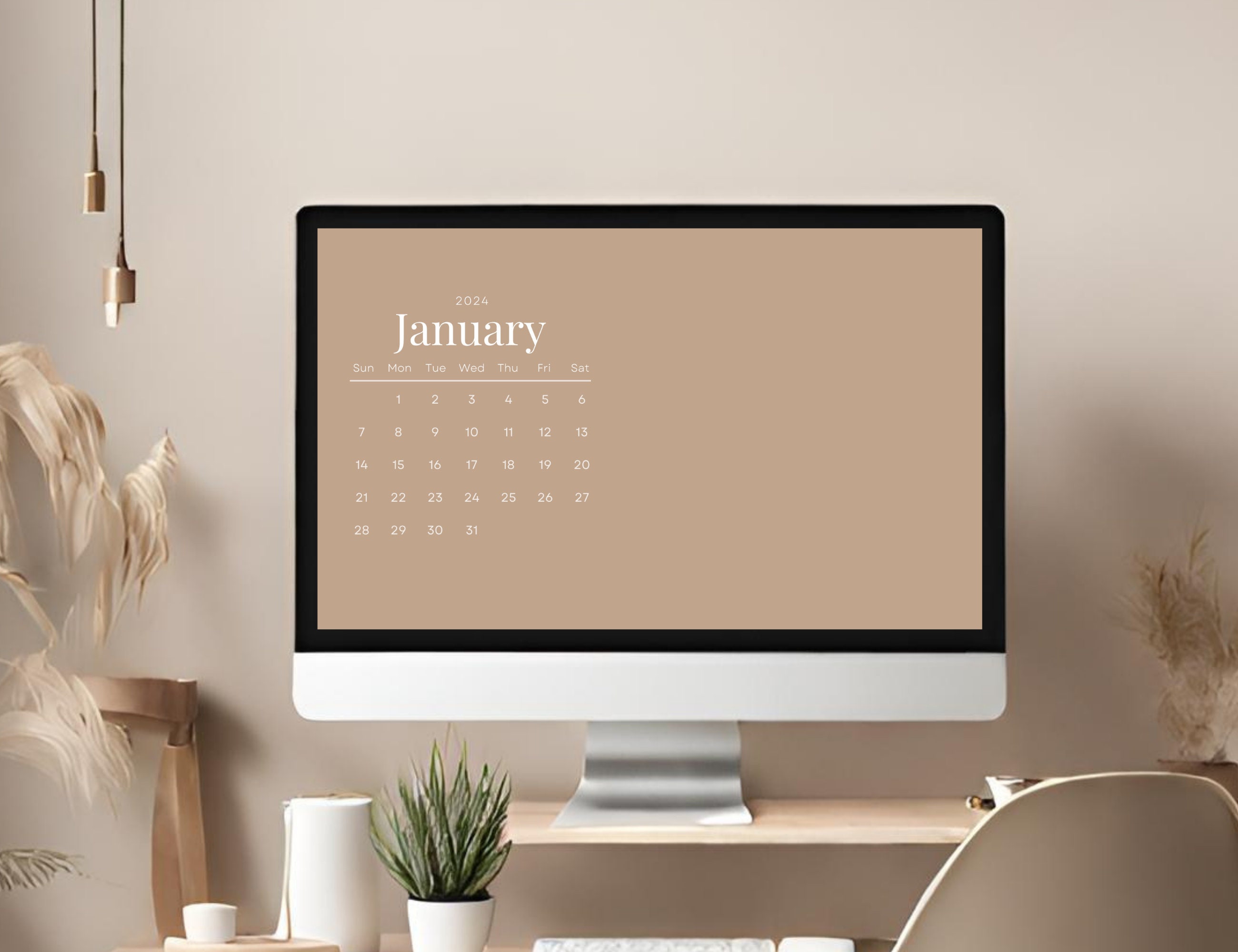 2024 Monthly Desktop Calendar Wallpaper, Computer Wallpaper for Mac ...