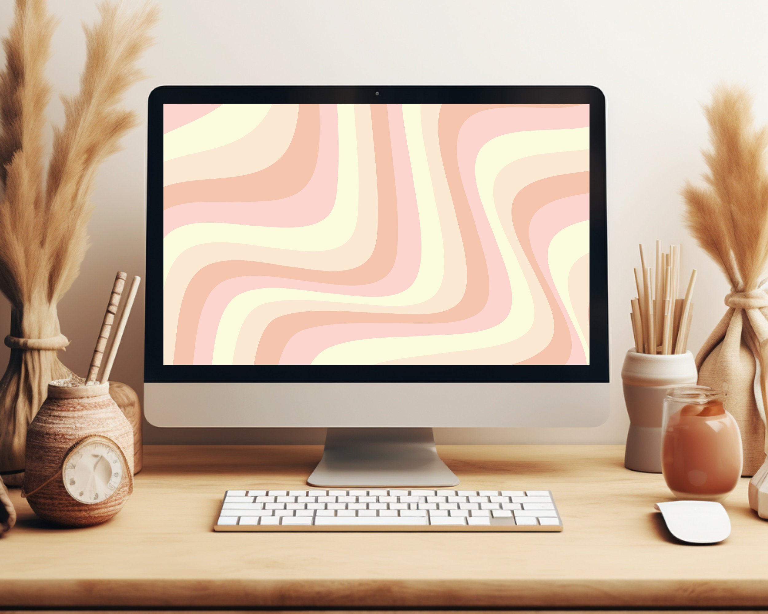 Pastel Desktop & Phone Wallpaper Minimalist Abstract Background ...