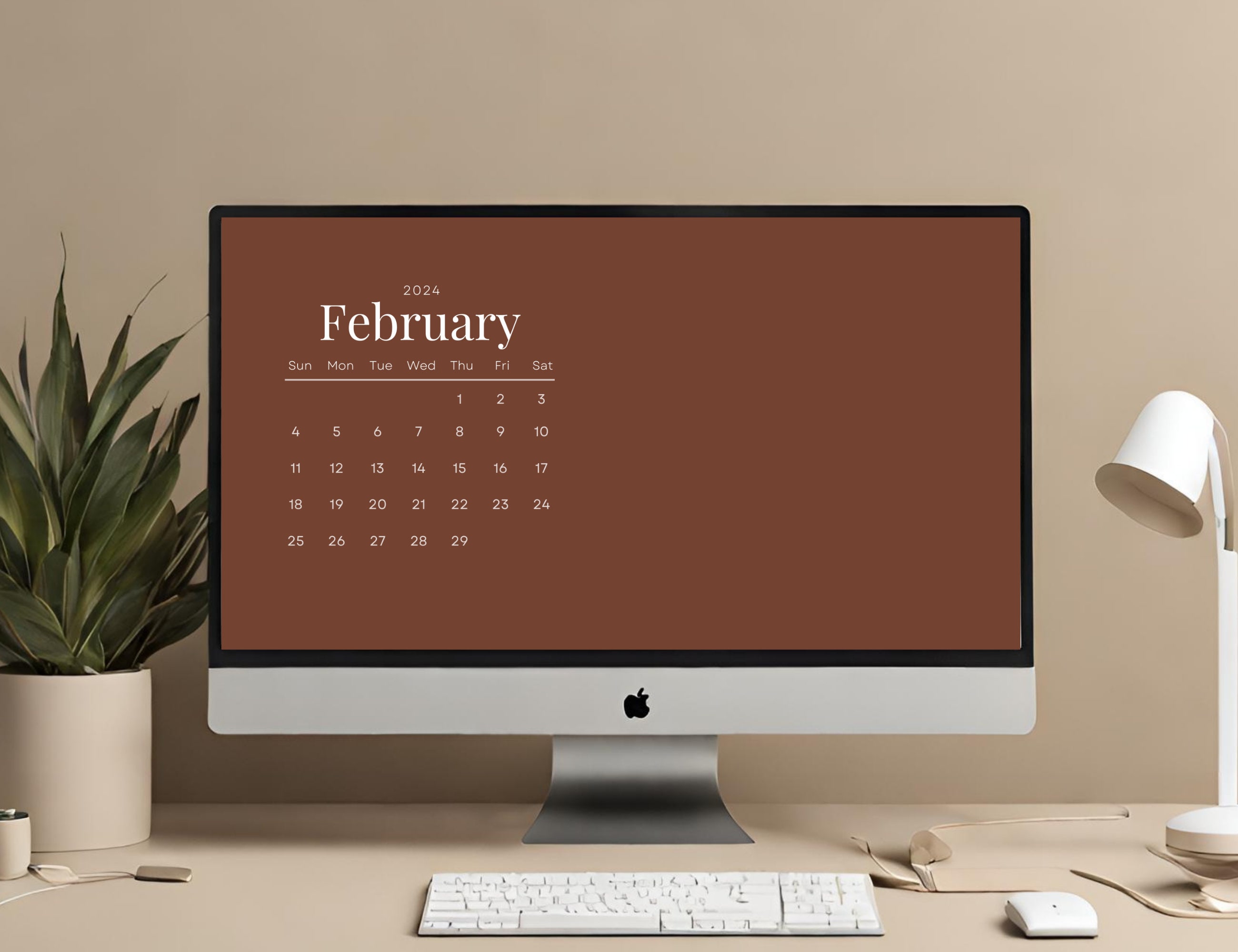 2024 Monthly Desktop Calendar Wallpaper Calendar Background Minimal ...