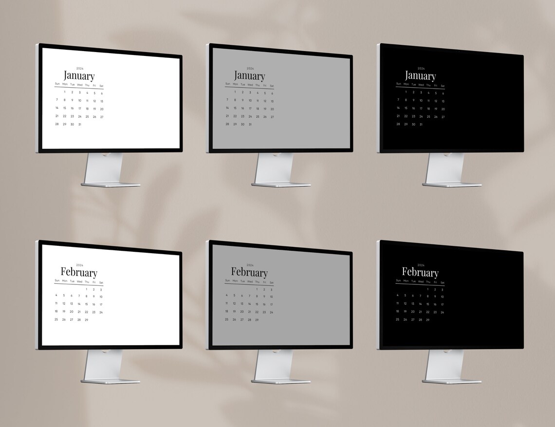 2024 Monthly Desktop Calendar Wallpaper Calendar Background Minimal ...
