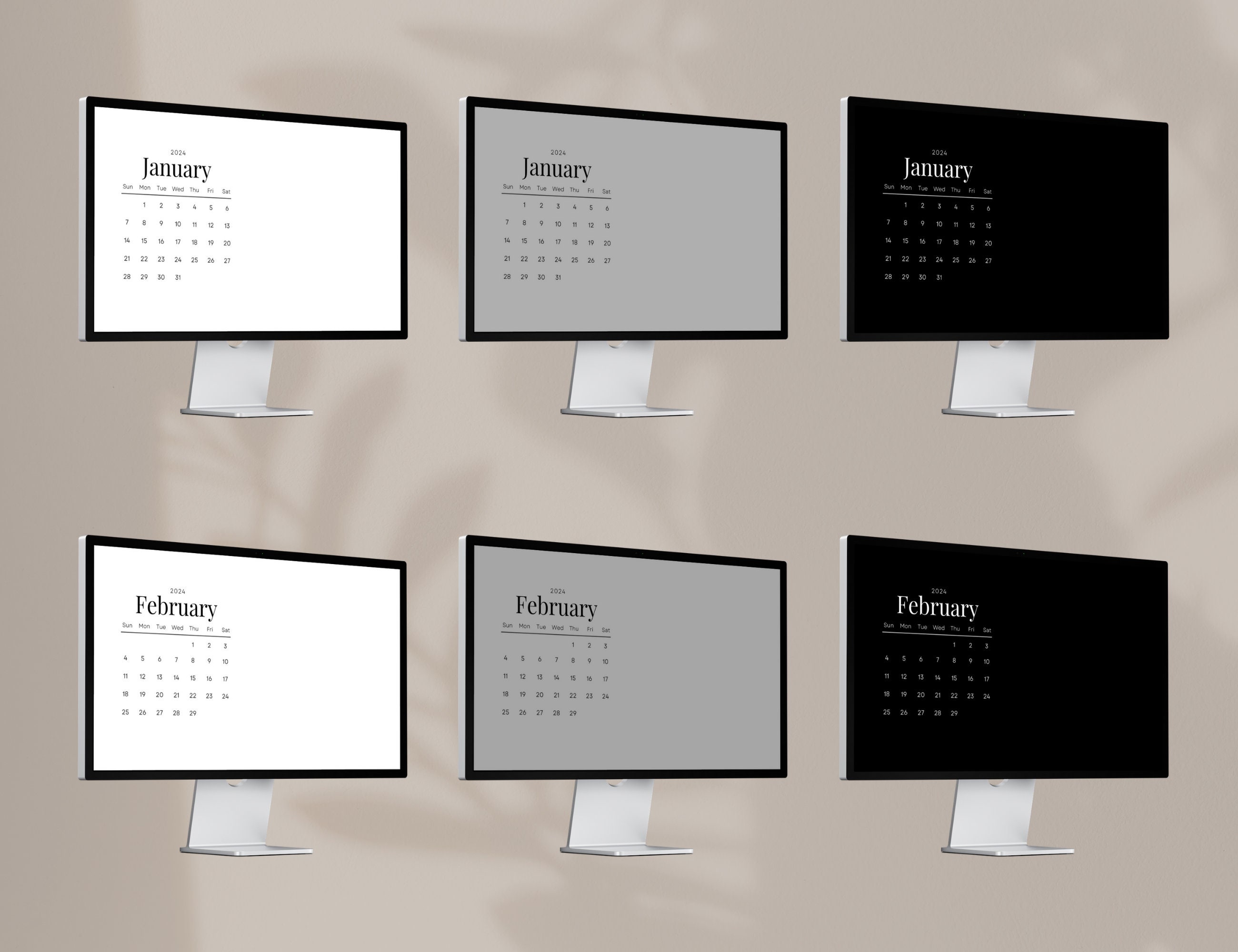2024 Monthly Desktop Calendar Wallpaper Calendar Background Minimal ...
