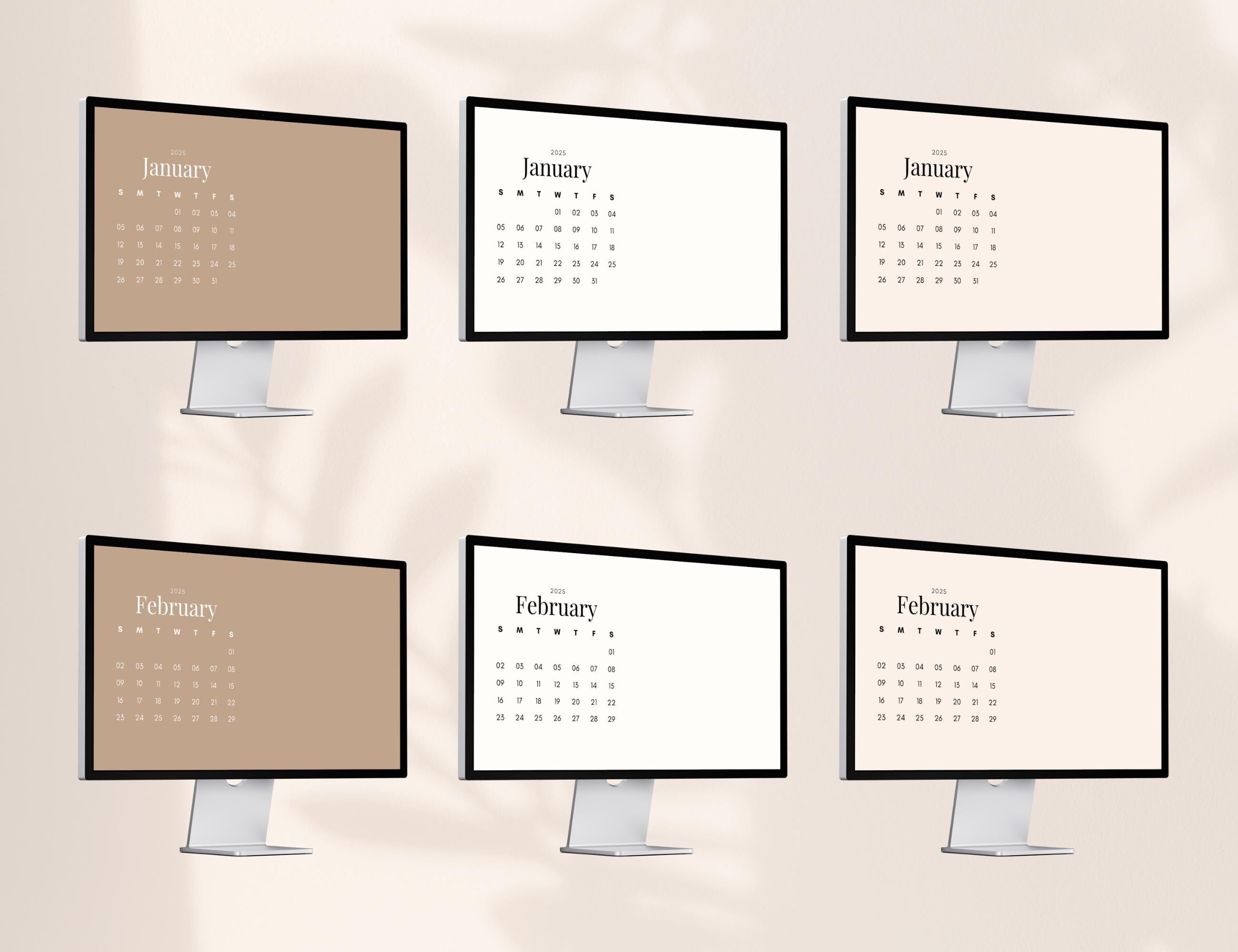 2025 Monthly Desktop Calendar Wallpaper Computer Wallpaper for Mac Imac ...