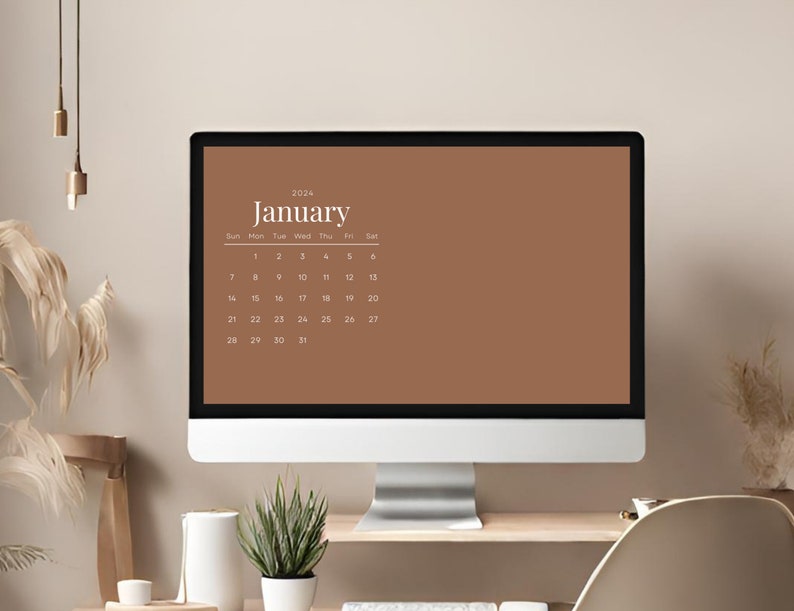 2024 Monthly Desktop Calendar Wallpaper Calendar Background Minimal ...