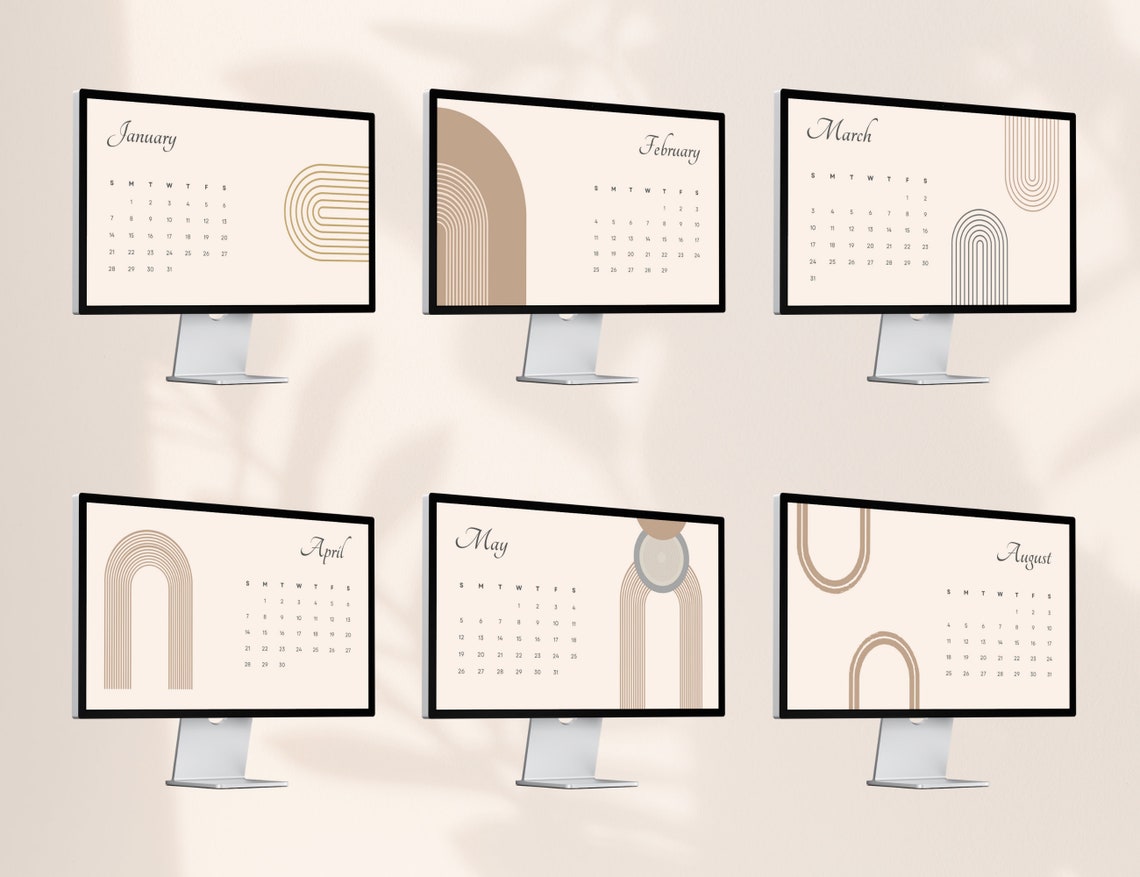 Boho Digital Wallpaper 2024 Monthly Desktop Calendar Wallpaper ...